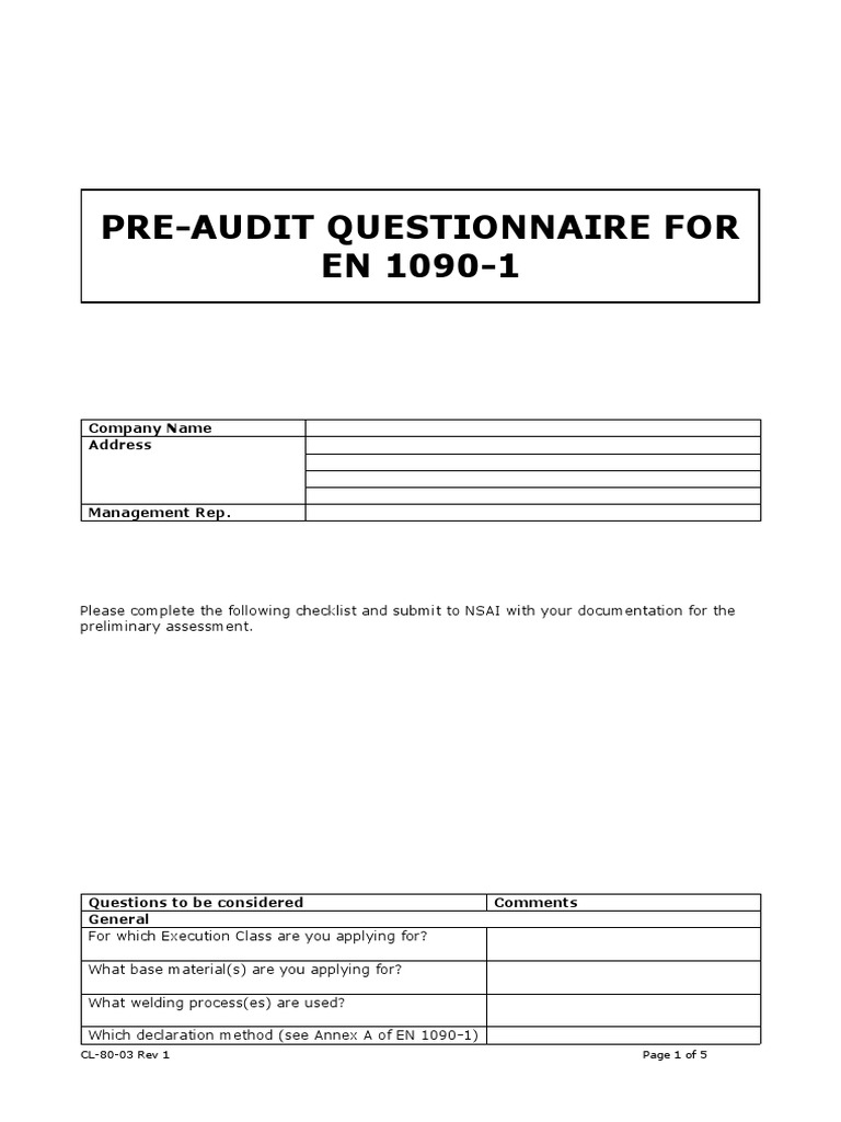 1 en 1090 1 Questionnaire | PDF | Nondestructive Testing ...