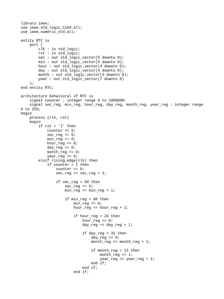 Rtc Code Pdf