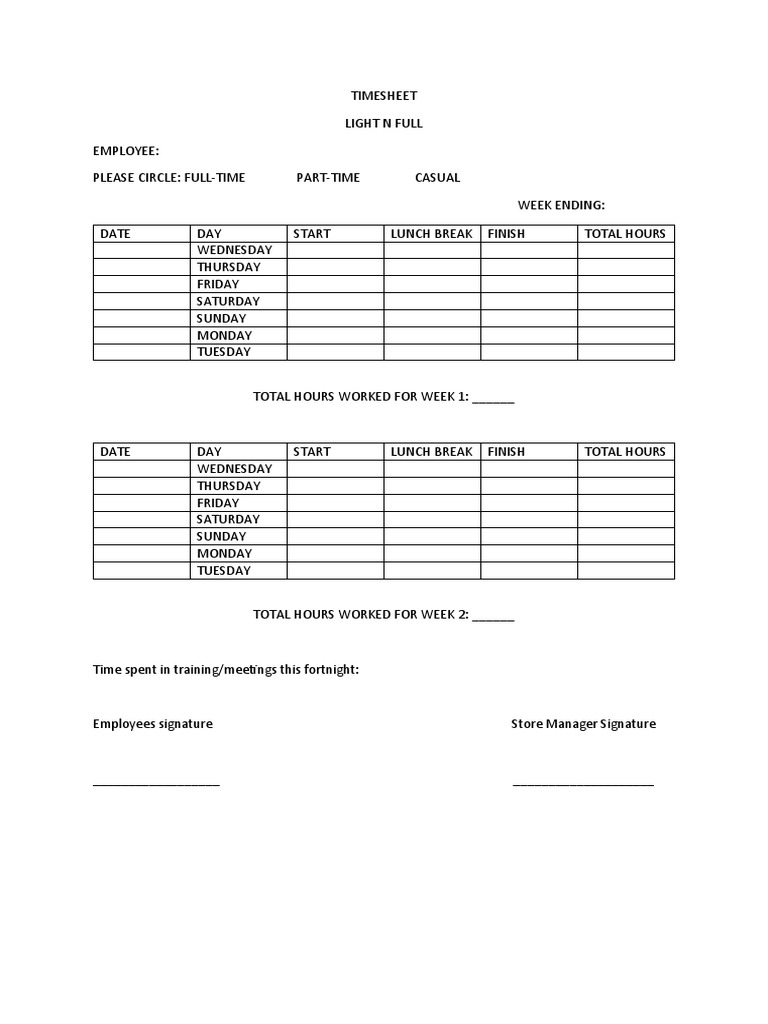 Timesheet Copy | PDF