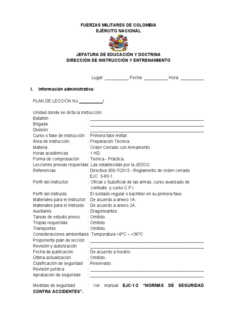 Plan de Lección No. 2 | PDF | Militar