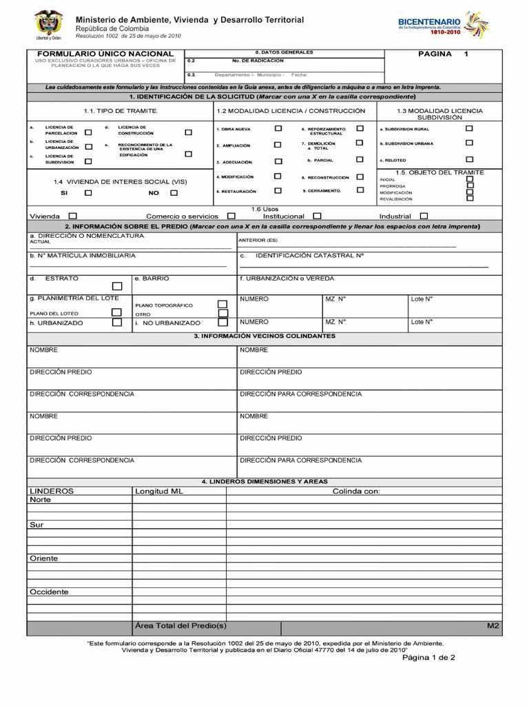 Formulario Único Nacional | PDF