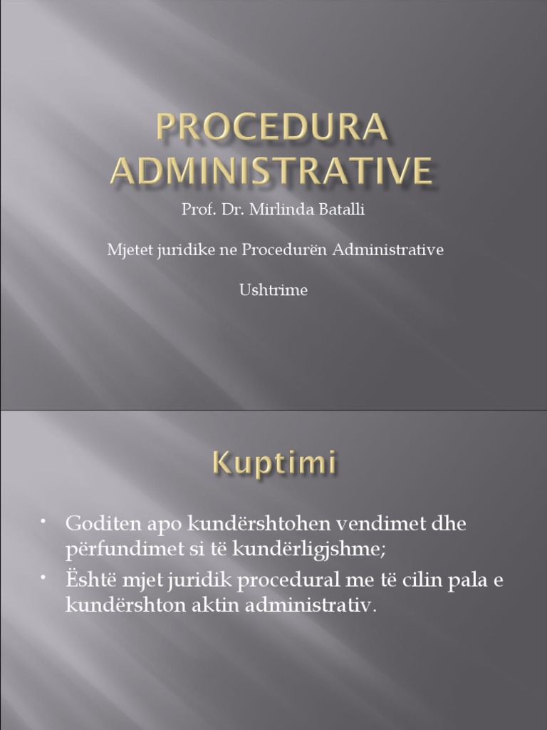 Mjetet Juridike Ne Procedurën Administrative | PDF