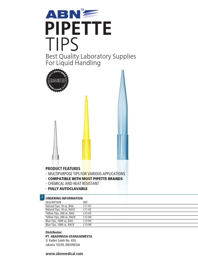 Lab Pipette Tips for Professionals | PDF