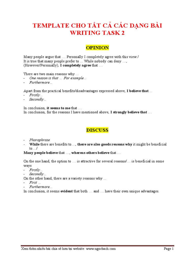 Writing Task 2 Templates Guide | PDF | Reason | Psychology