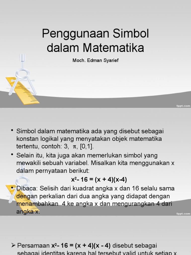 Penggunaan Simbol Dalam Matematika | PDF