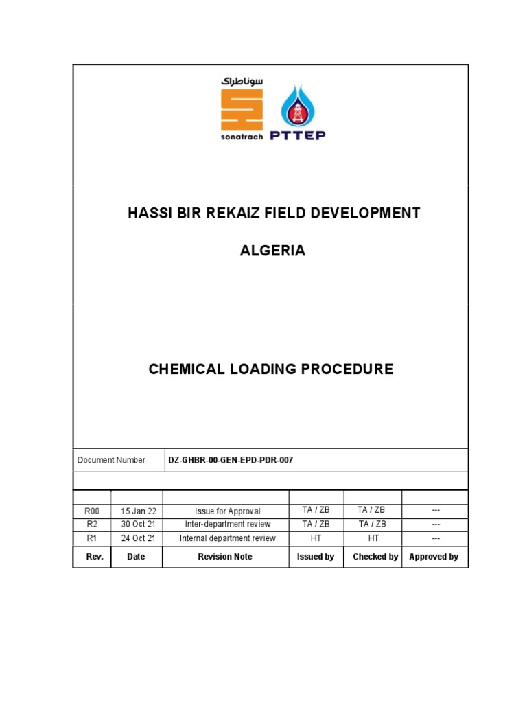 Chemicals Loading Procedure | PDF | Oil Tanker