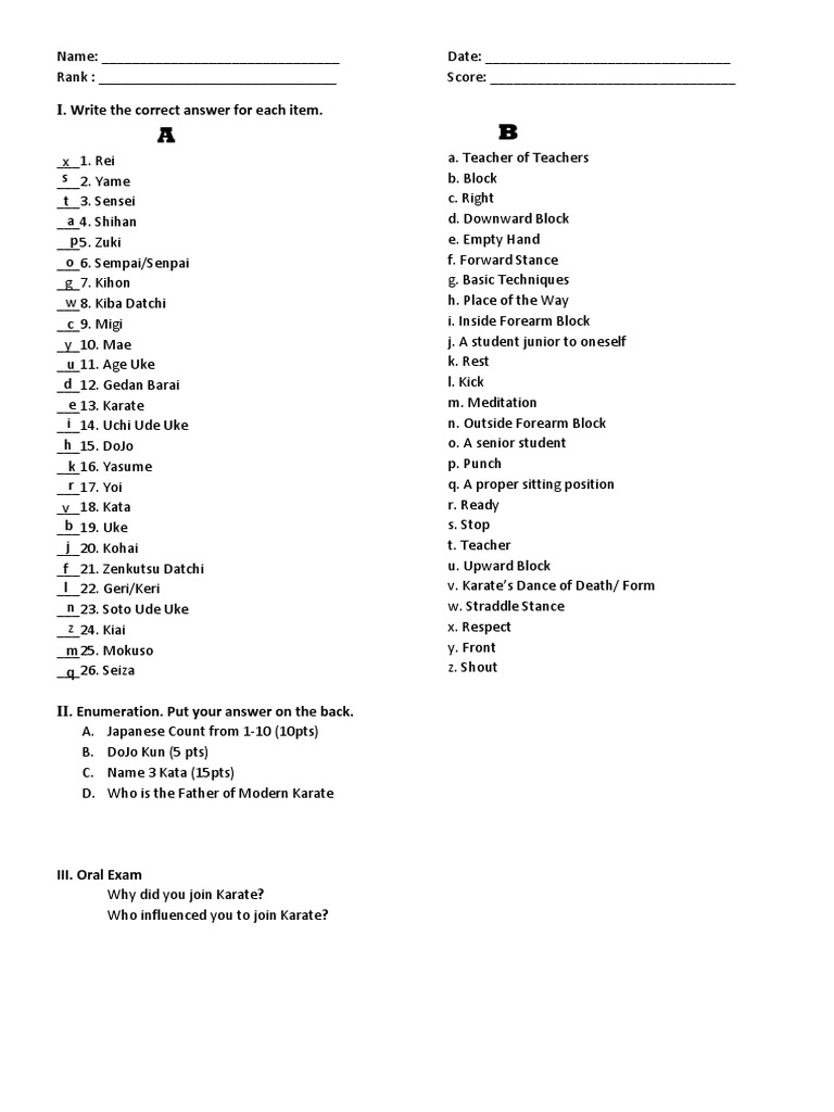Written Examination For Promotion Answer Key | PDF