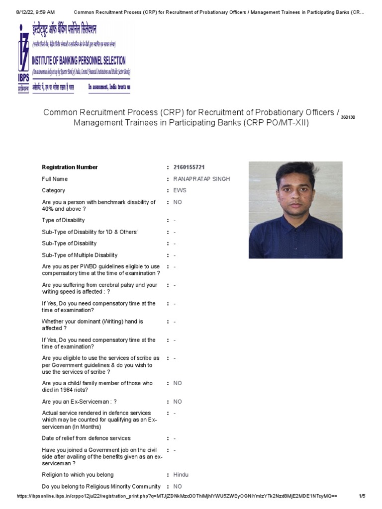 Common Recruitment Process (CRP) For Recruitment of Probationary Officers - Management Trainees ...