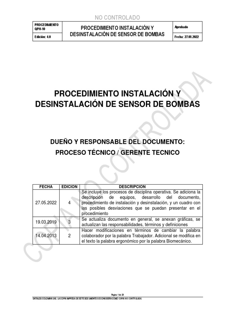 QPH - 10 Sensor de Bombas - Ed4 | PDF | Bomba | Pistón