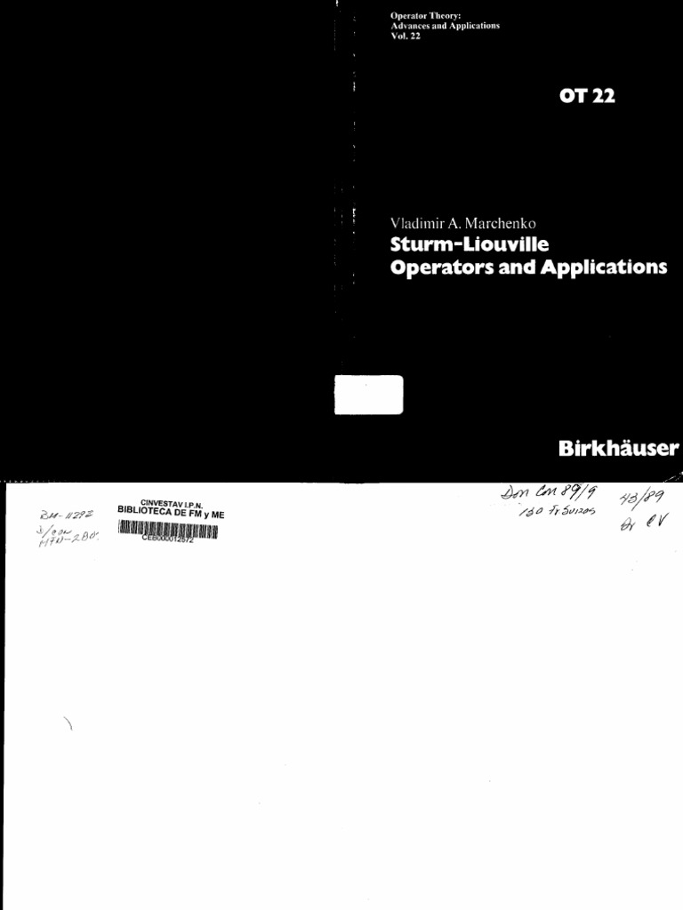 Vladimir A. Marchenko Sturm-Liouville Operators and Applications ...