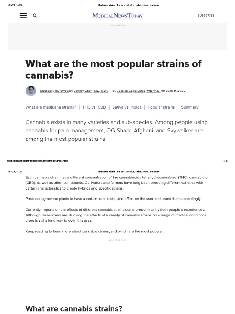 Marijuana Strains - The Best of Indica, Sativa, Hybrid, and More | PDF ...