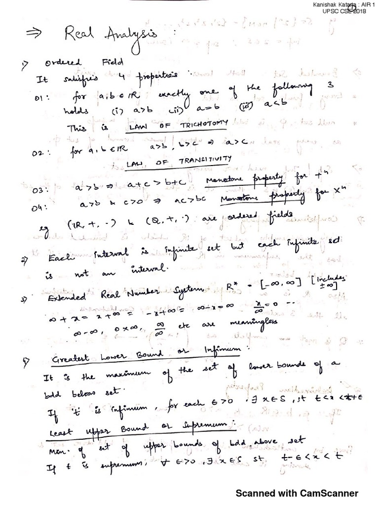 kanishak kataria real analysis notes all | PDF