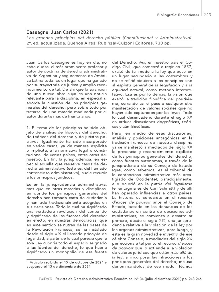 Los Grandes Principios Del Derecho Publico Pdf Caso De Ley