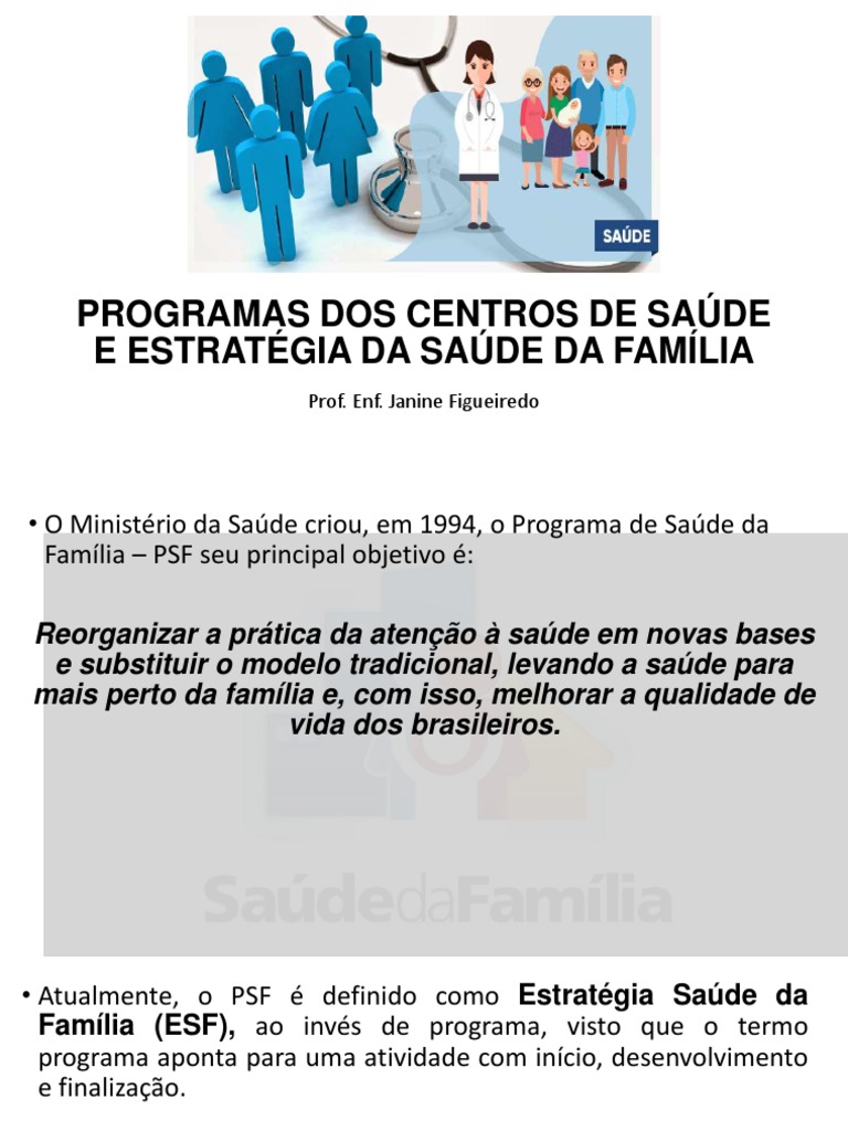 Programas Dos Centros de Saúde e Esf | PDF | HIV/AIDS | Especialidades médicas