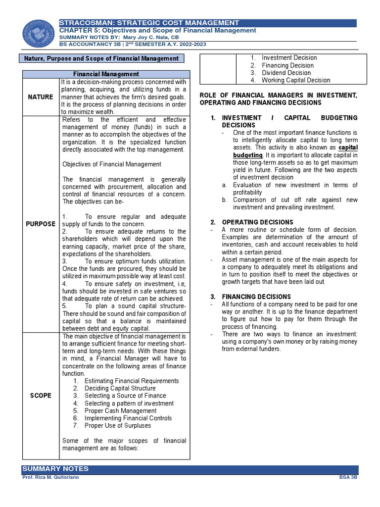STRACOSMAN - Chapter 5 | PDF | Investing | Capital Structure
