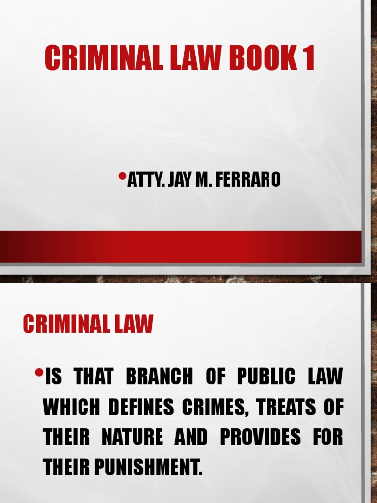 CLJ Criminal Law Book1 Atty JMF | PDF | Crimes | Crime & Violence