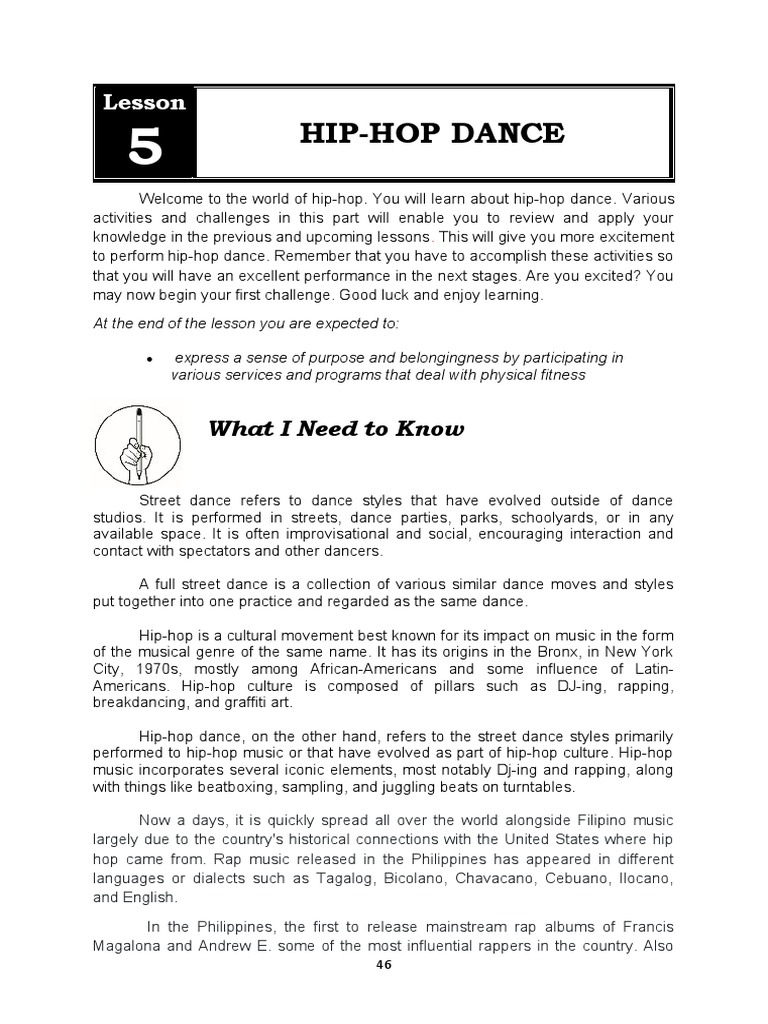 PE10 Lesson5-Hiphop v2 | PDF