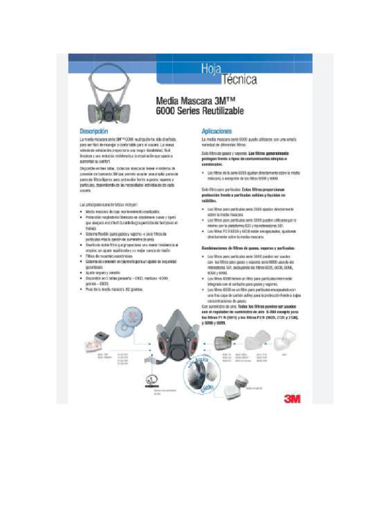 Ficha Técnica Mascarilla 3M... | PDF