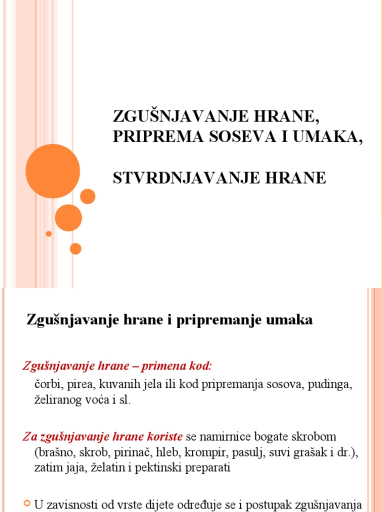 ON - 11. Zgušnjavanje Hrane I Priprema Umaka | PDF