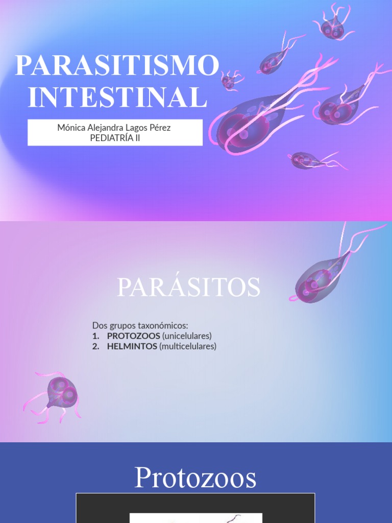 Parasitismo intestinal Presentación | PDF | Diarrea | Medicina CLINICA