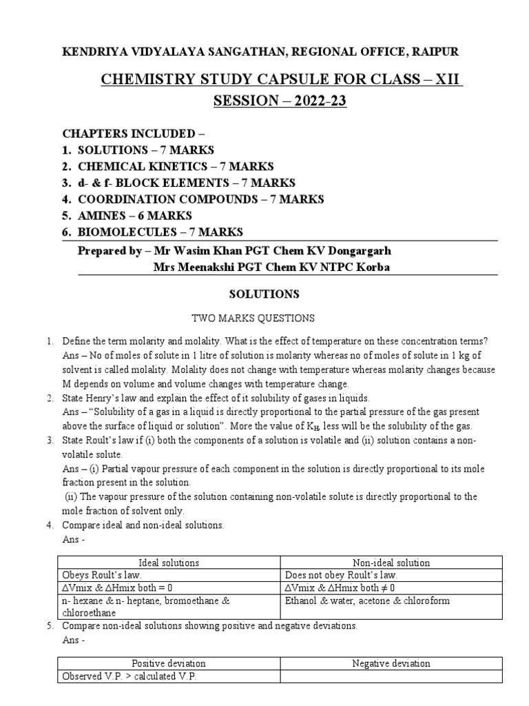 Chemistry Capsule 30 | PDF | Reaction Rate | Osmosis