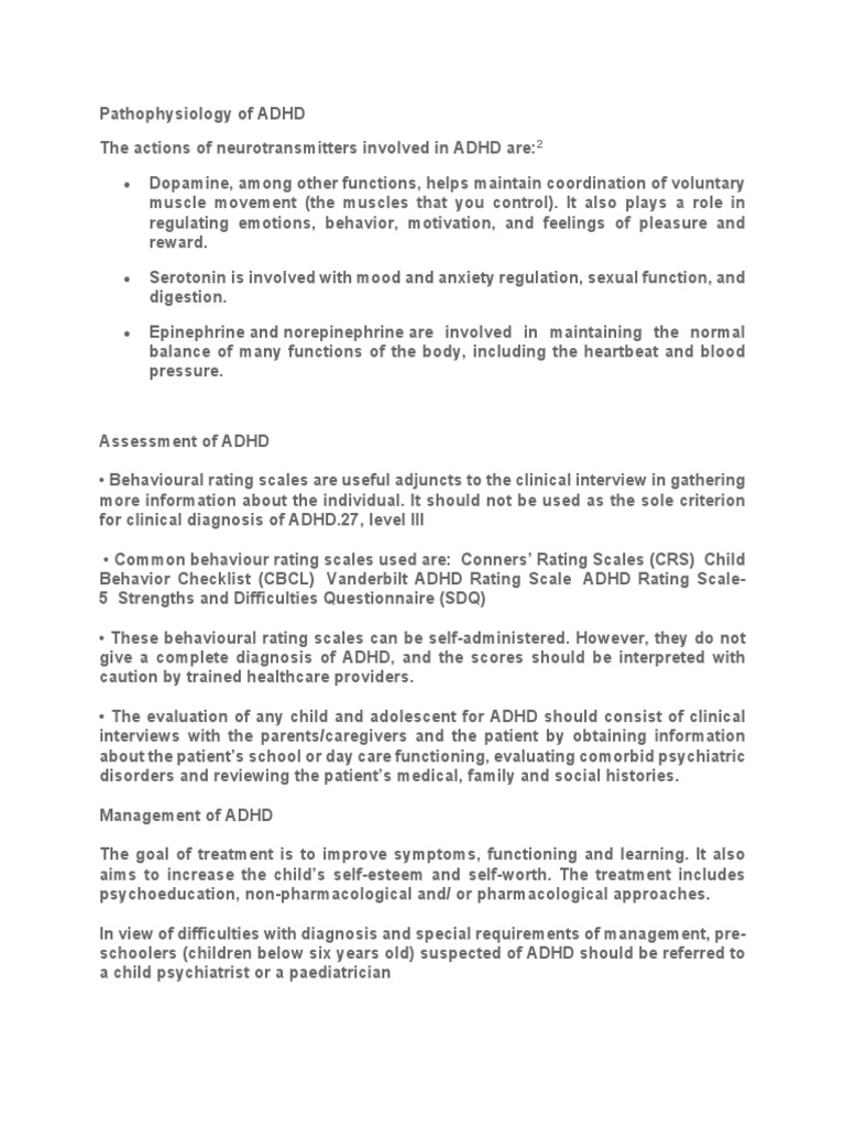 Pathophysiology of ADHD | PDF | Sleep | Attention Deficit Hyperactivity ...