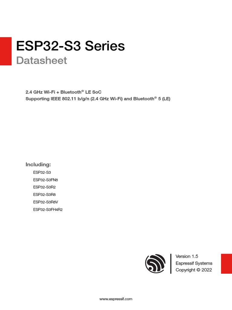 Esp32-S3 Datasheet en | PDF | Microcontroller | Bluetooth