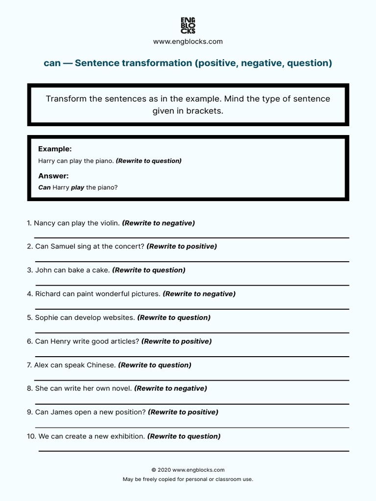 Can Sentence Transformation Positive Negative Question | PDF