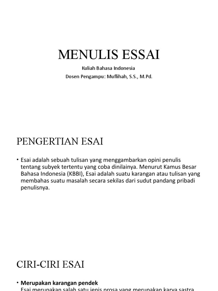 Menulis Esai | PDF
