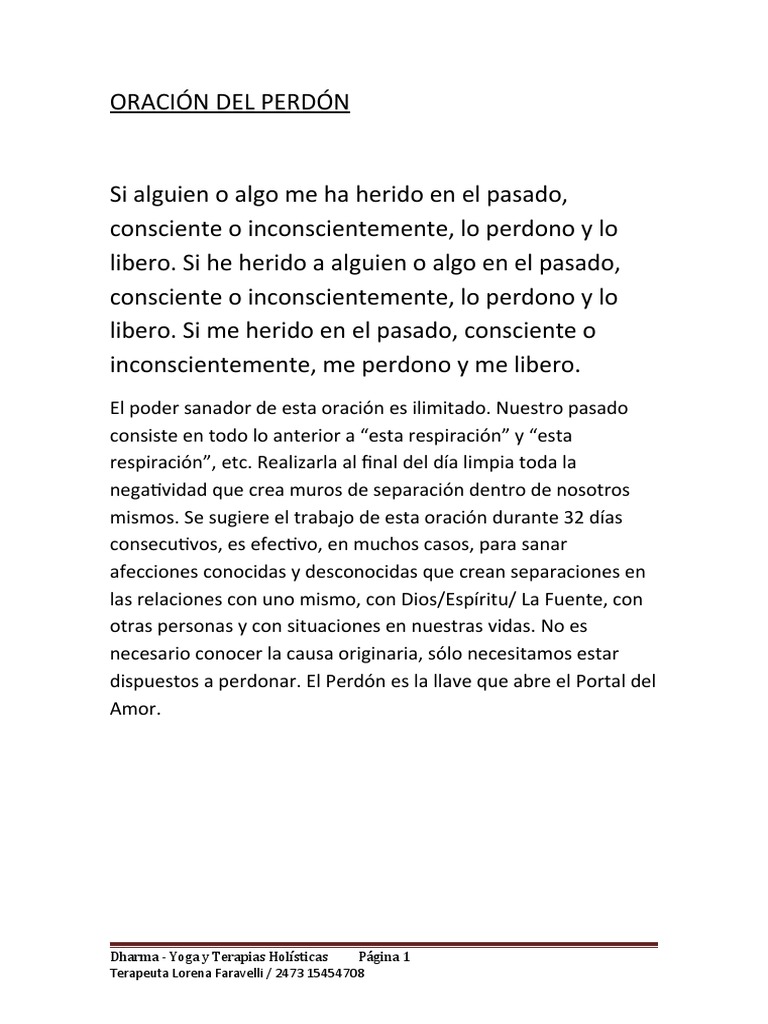 Oración del Perdón y Liberación | PDF