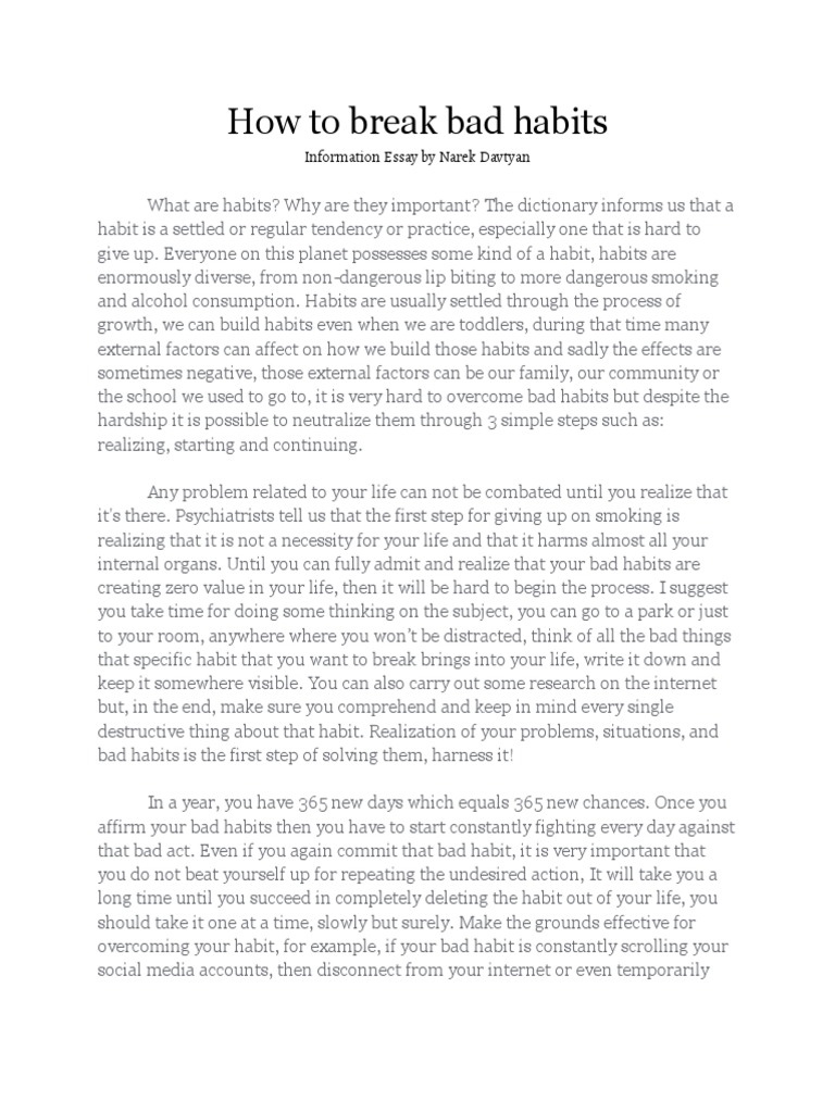 Steps to Break Bad Habits | PDF | Habits | Cognitive Science