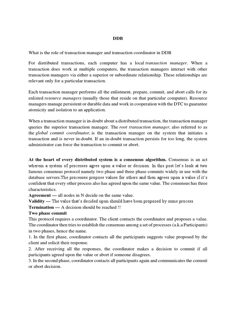 DDB Unit3 | PDF | Database Transaction | Databases