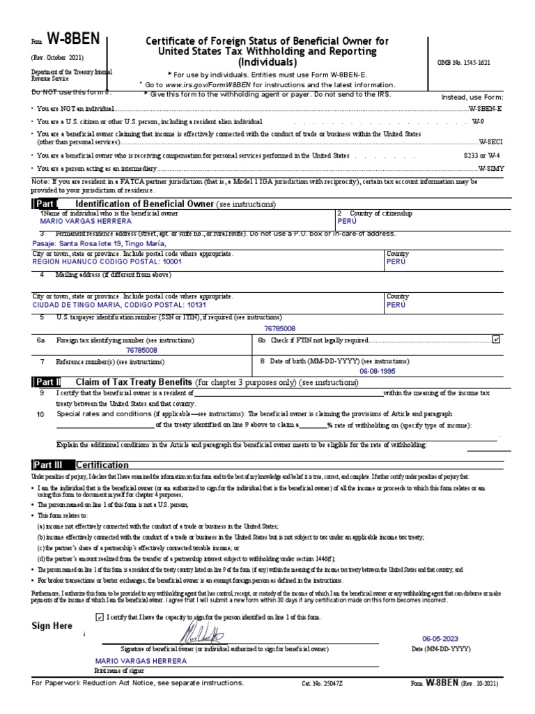 FW 8 Ben | PDF | Irs Tax Forms | United States Law