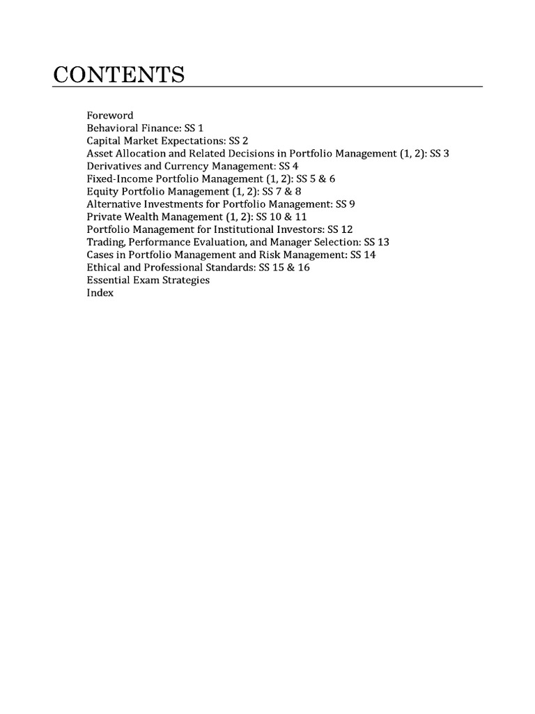 2022 CFA© Level III - Secret Sauce Indice | PDF 2022 CFA© Level III - Secret Sauce Indice | PDF