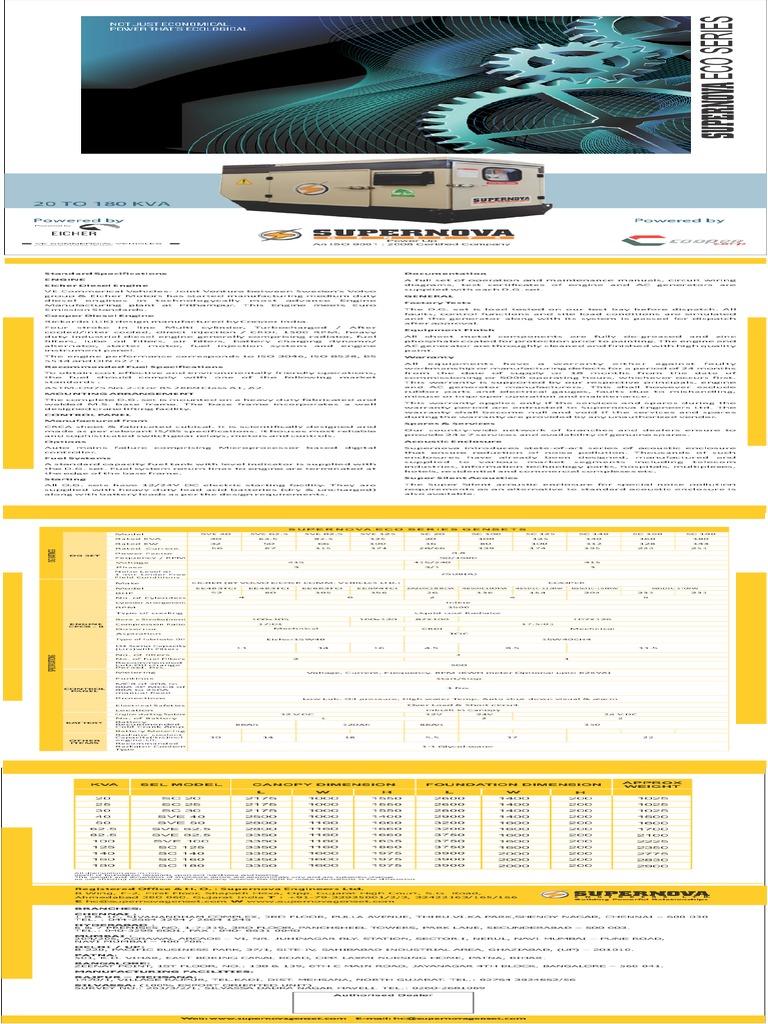 Supernova Gensets | PDF