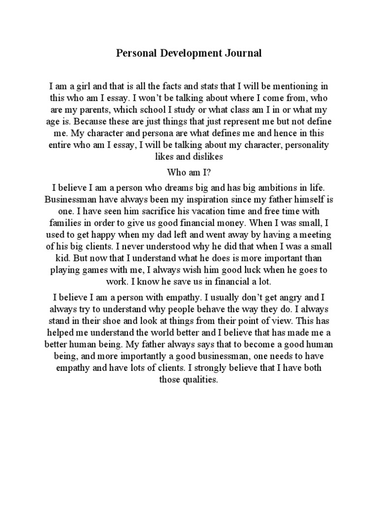 Personal Development Journal | PDF