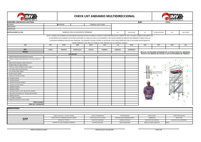 Check List Andamio | PDF | Andamio