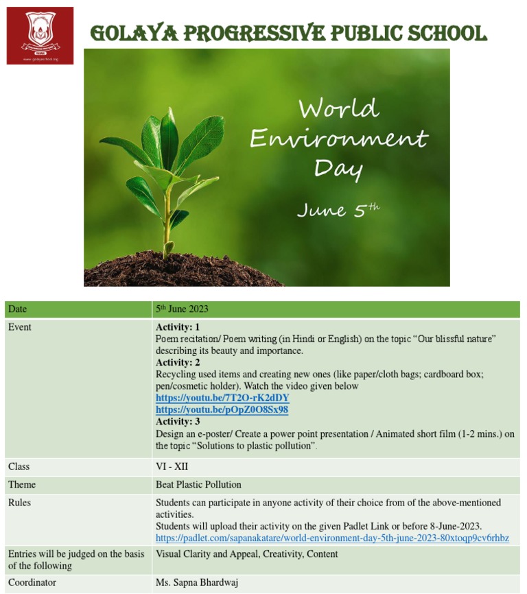 Environment Day 5 June | PDF