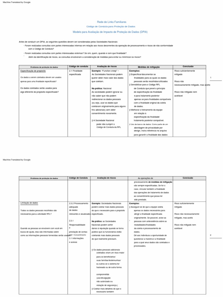 Template para DPIA 29V2 | PDF | Informação | Segurança de computadores