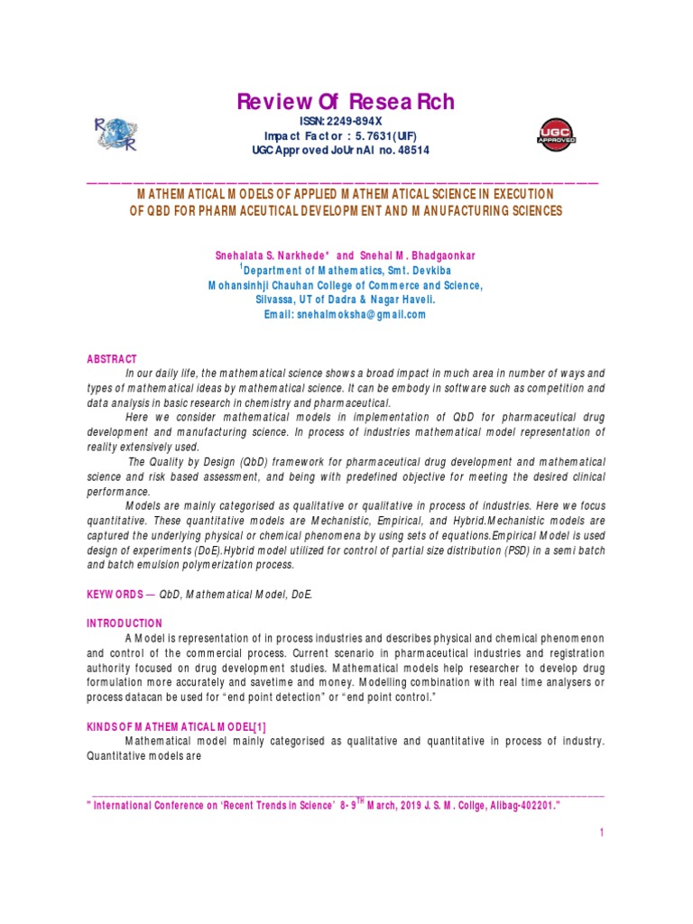 Mathematical Models in QbD for Pharma | PDF | Finite Element Method ...