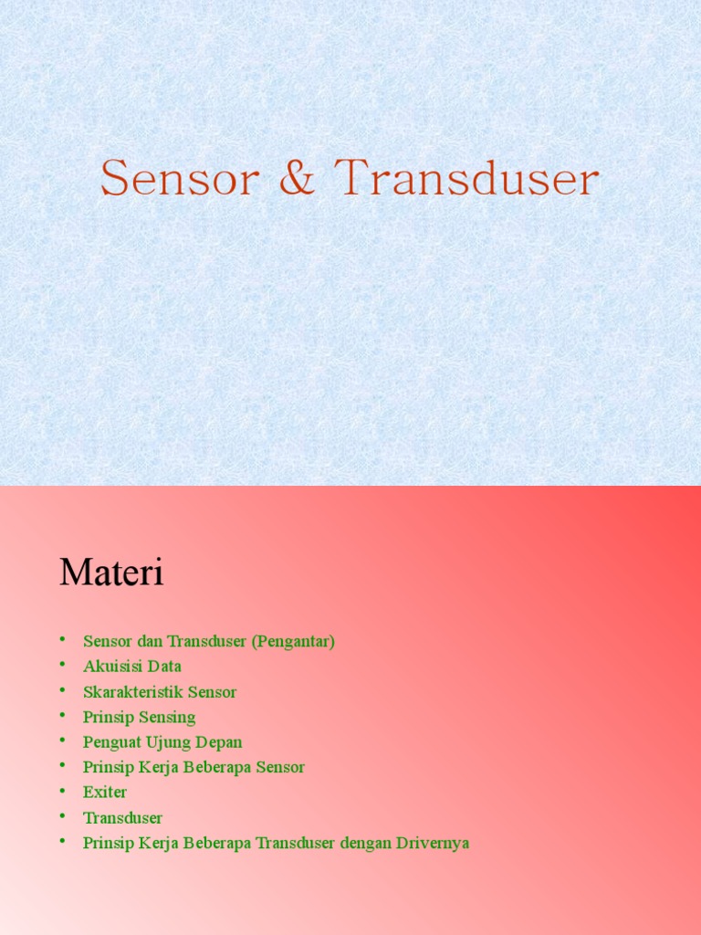 Materi Sensor & Tranduser | PDF | Sains & Matematika