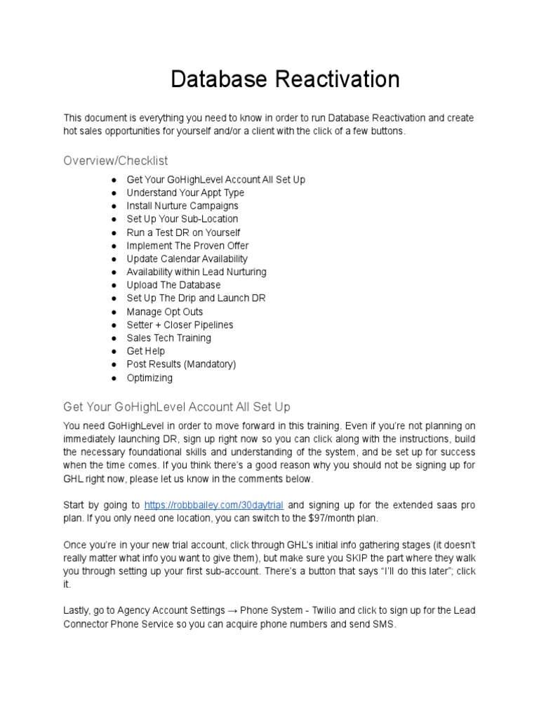 Database Reactivation | PDF | Computing | Software