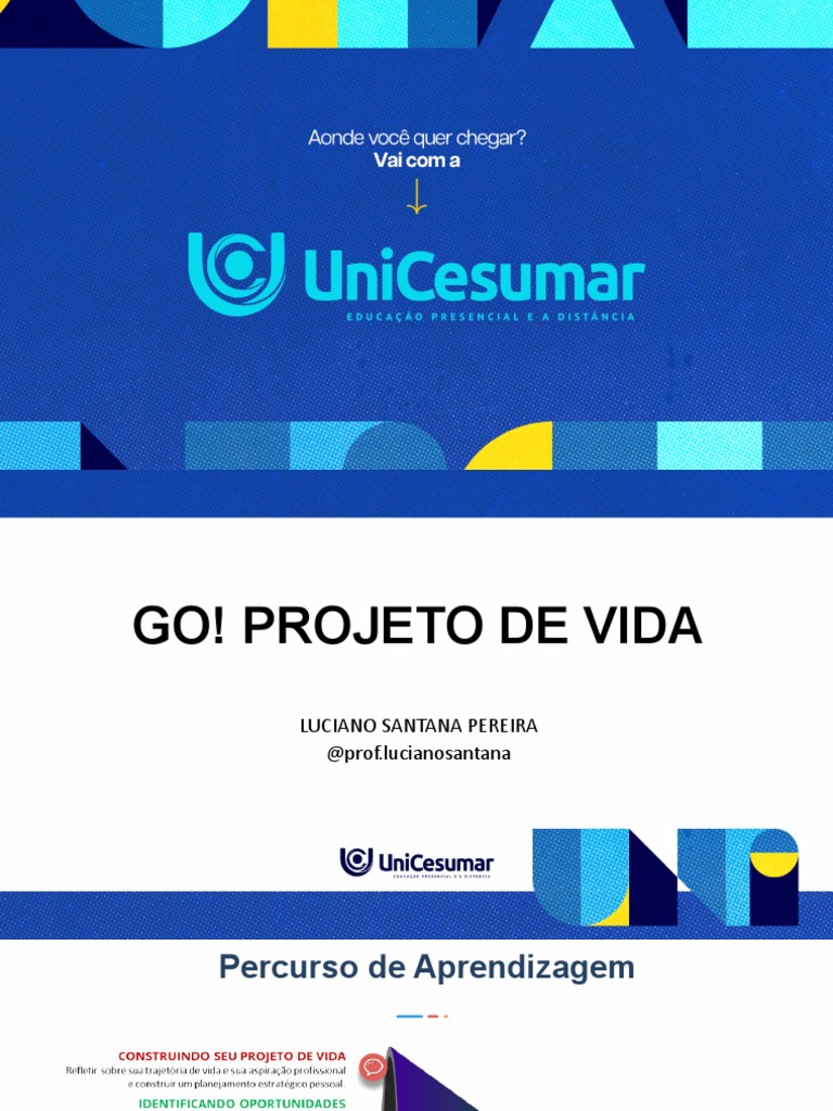 Unicesumar Go Projeto de Vida Terceira Parte | PDF | Aprendizado | Vida