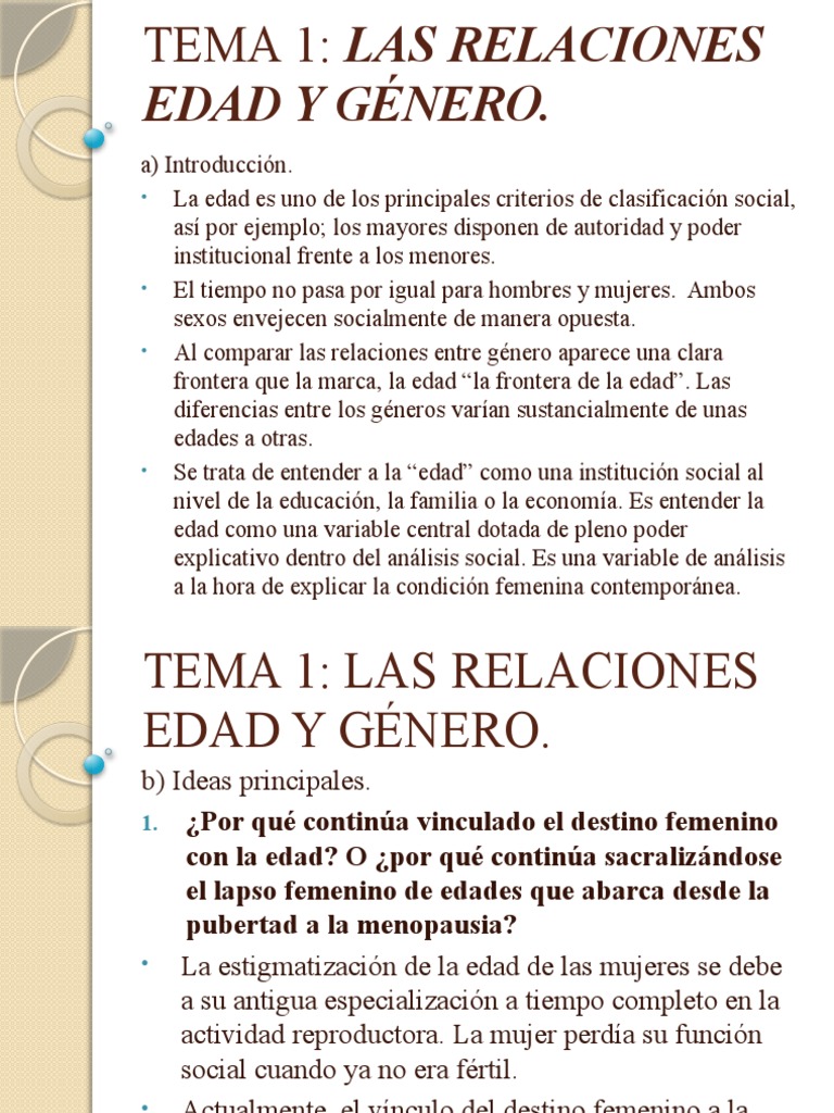 Tema 1. Relaciones Edad y Genero Ivparte - Xid-3979604 - 1 | PDF | Género | Estudios de género