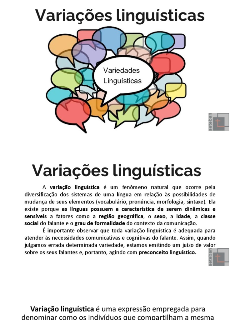 Variações Linguísticas | PDF | Linguística | Comunicação humana