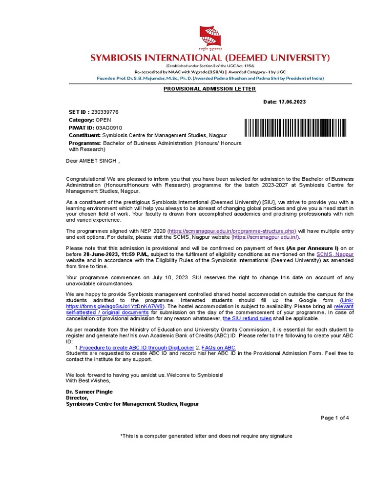 Selection Letter | PDF | Debit Card | Credit Card