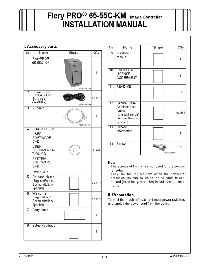 Fiery PRO 80 Installation Manual | PDF | Electrical Connector | Menu