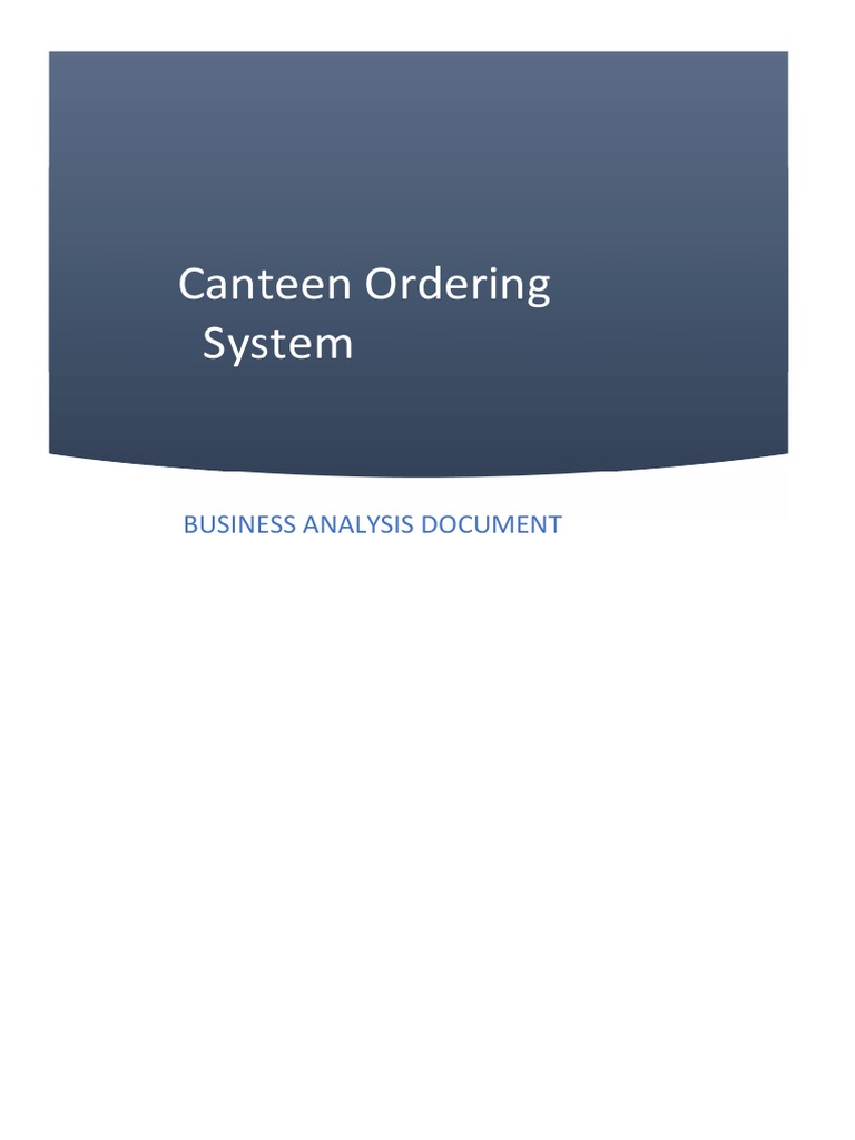 CBAP Canteen Ordering System | Download Free PDF | Use Case | Business ...
