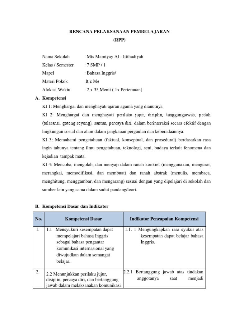 PROJECT - RPP Creativity and Innovation Esp | PDF | Karier & Perkembangan