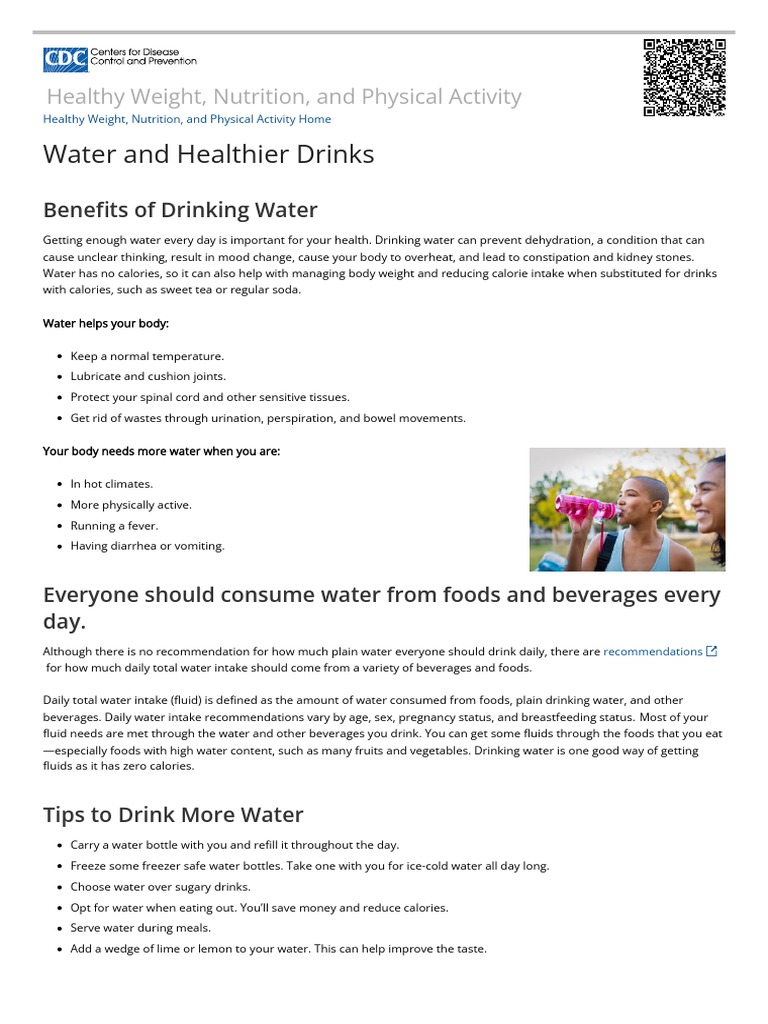 CDC Hydration and Drink Guidelines | PDF | Drink | Sugar Substitute
